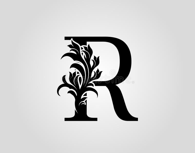Monogram Letter R Luxury Logo Icon, Vintage Deco R Letter Vector Design ...