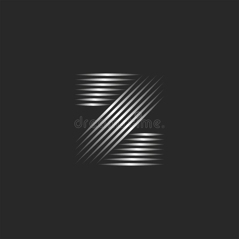 Monogram Letter Z Logo Initial Creative Symbol, Parallel Thin Lines ...