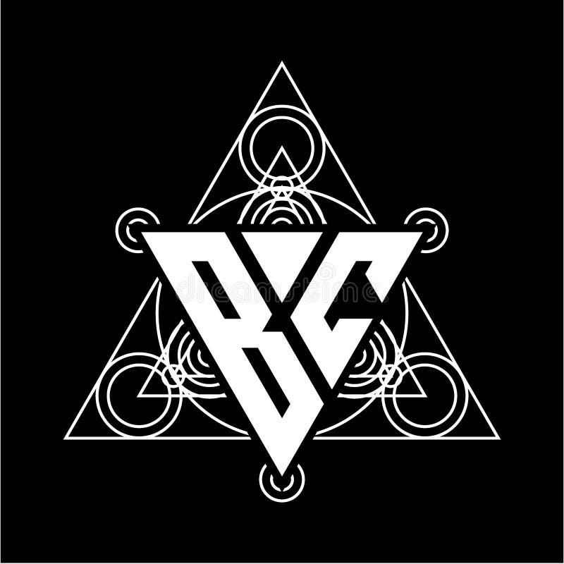 B C Monogram Letter Logo with Triangle Shape Design Template with ...