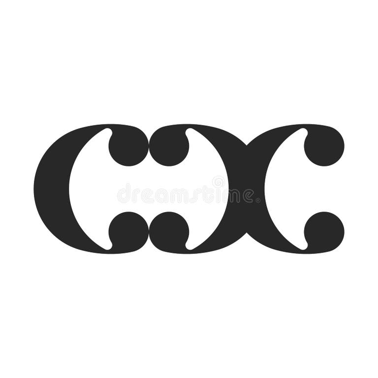 Monogram of Letters C X or XC Logo Initials, a Combination of Two ...