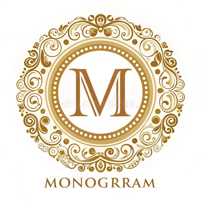 Monogram Letters in a Circle Stock Illustration - Illustration of ...