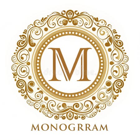 Monogram Letters in a Circle Stock Illustration - Illustration of ...