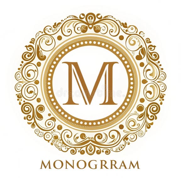 Monogram Letters in a Circle Stock Illustration - Illustration of ...