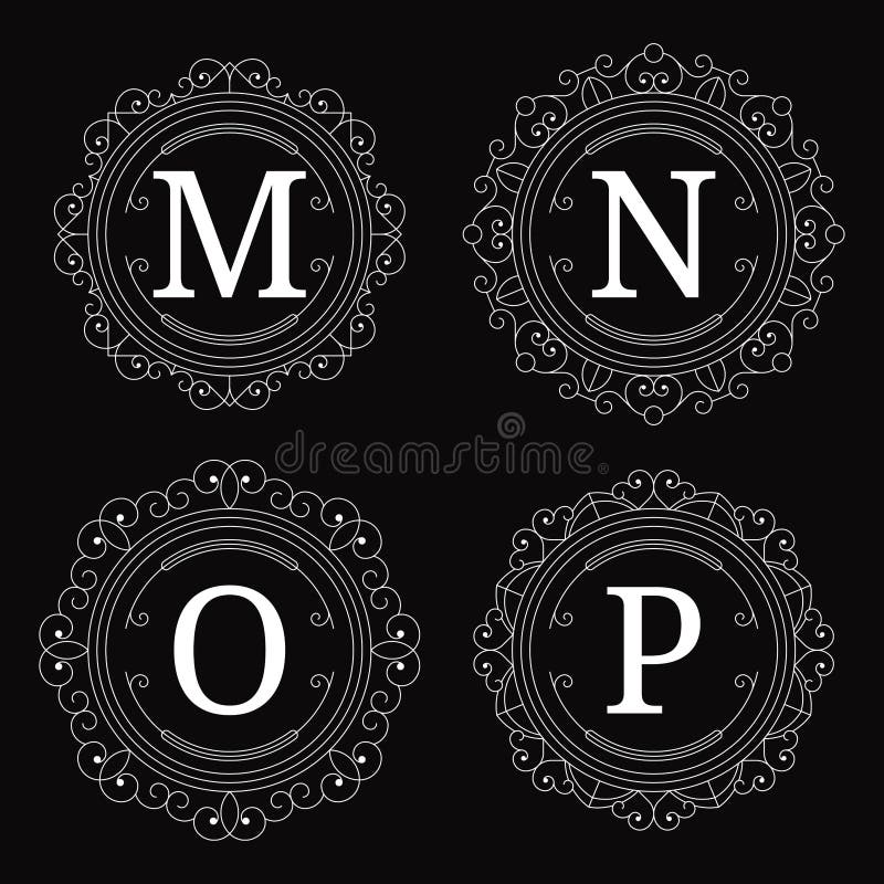Monogram line collections stock vector. Illustration of business ...