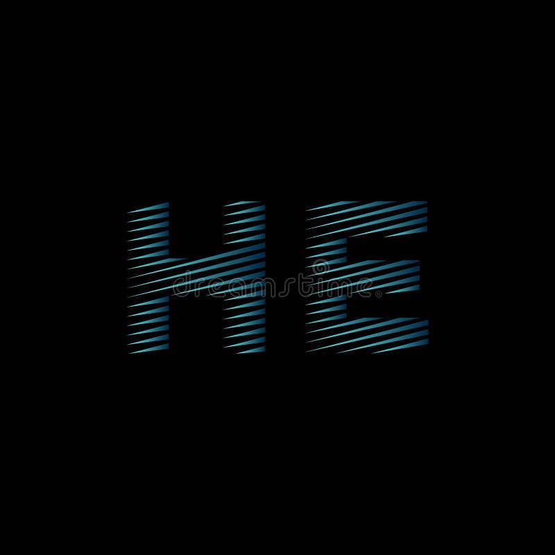 He Monogram Lines Style Blue Light Vector Stock Vector - Illustration ...