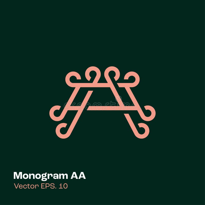 Vector Monogram AA Logo Concept Stock Illustration - Illustration of ...