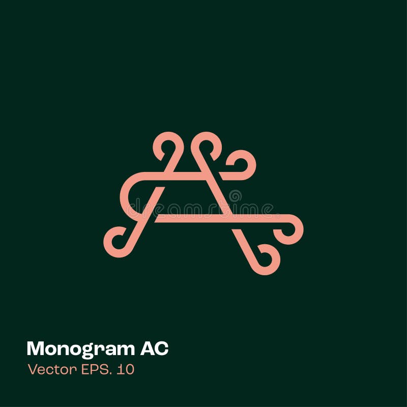Vector Monogram AC Logo stock illustration. Illustration of typography ...