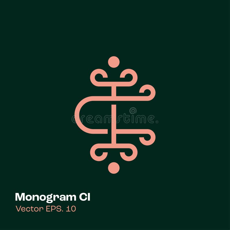 Monogram Logo CI stock illustration. Illustration of logotype - 271730035