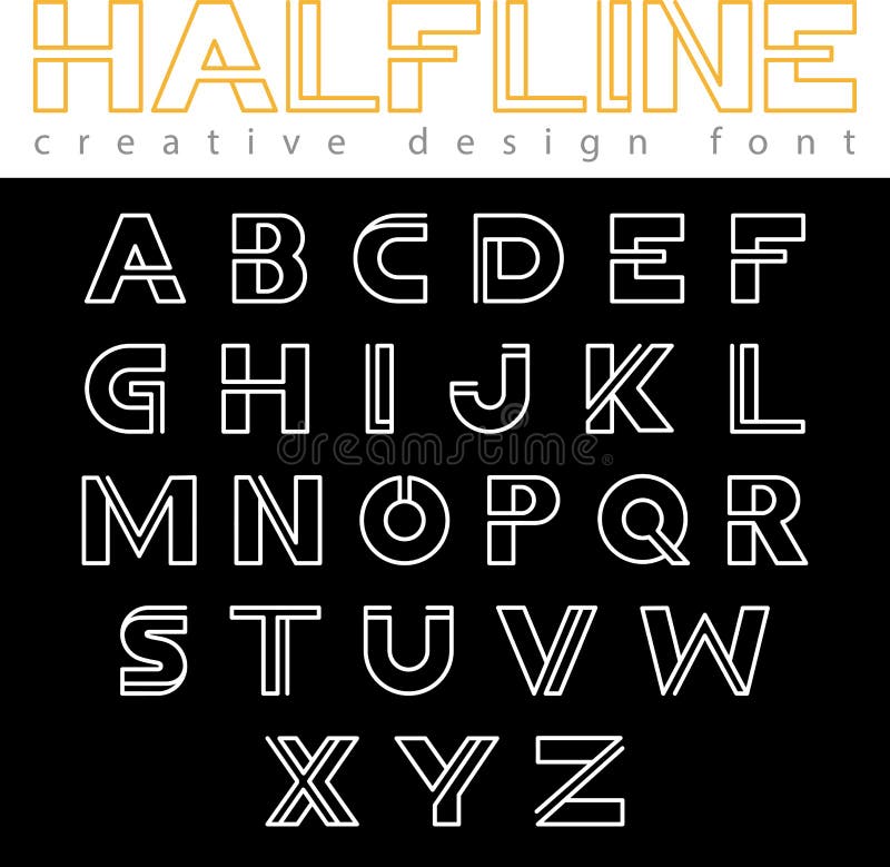 Monogram Logo Font Vector Alphabet. ABC Letter Logotype Outline Stock ...