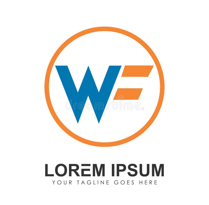 Monogram Logo Initial Letters WF Stock Vector - Illustration of modern ...