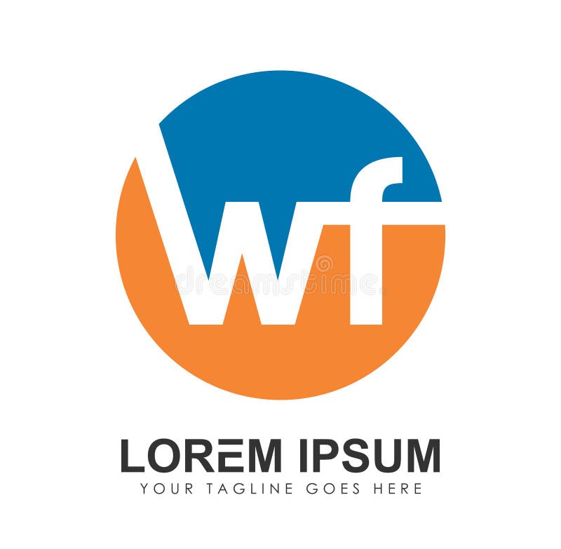 Monogram Logo Initial Letters WF Stock Vector - Illustration of icon ...