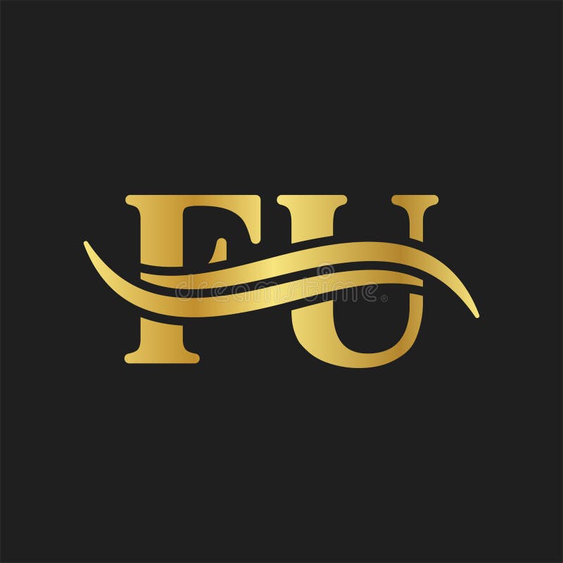 Monogram Logo Letter FU Minimal Logos Design Stock Vector ...