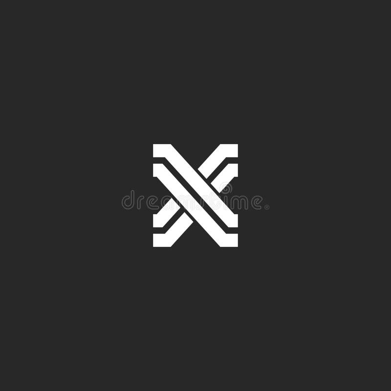 Monogram Logo X Letter Initial, Intersection Geometric Cross Shape ...