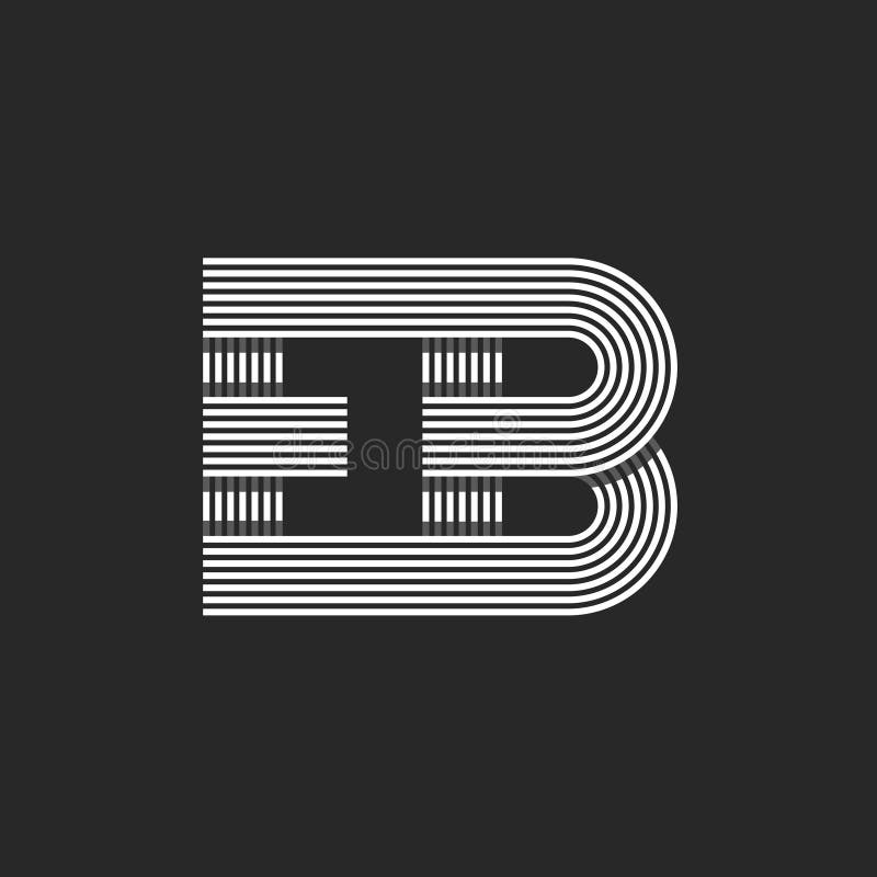 Monogram Logo Mockup Featuring Initials EB or BE Overlapping Parallel ...
