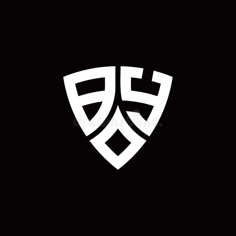 By Monogram Logo with Modern Shield Style Design Template Stock Vector ...