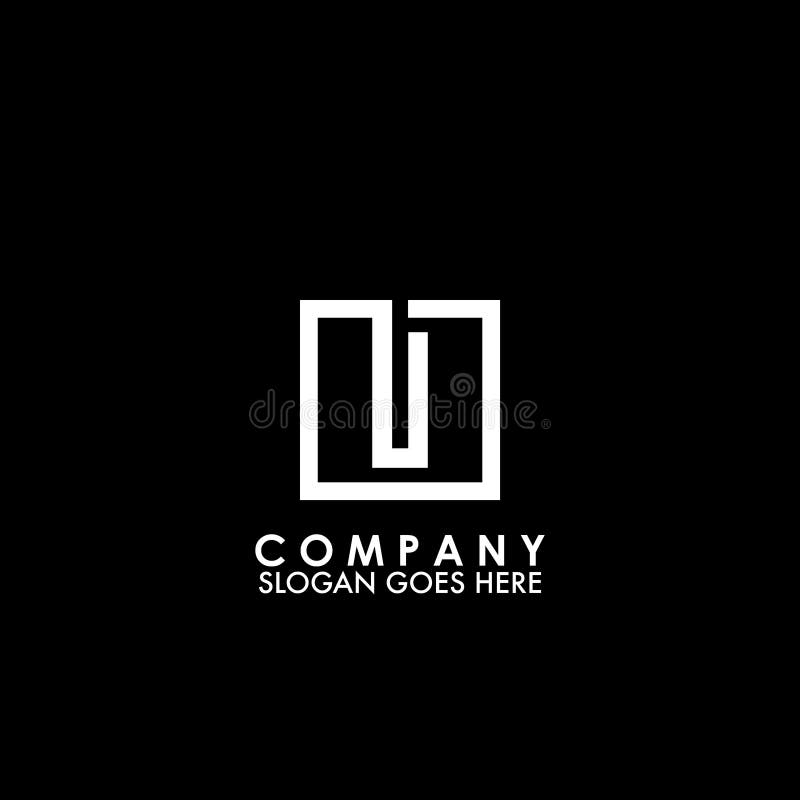 Monogram Logo U Initial Letter Looping Linked Square Line Shape Design ...