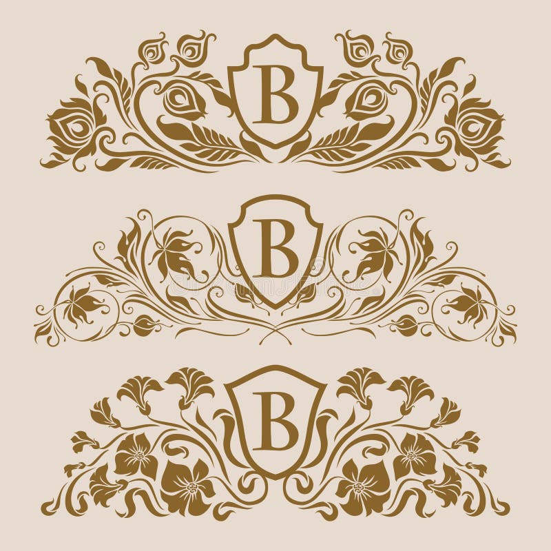 Monogram Logos Set stock vector. Illustration of leaf - 106295655