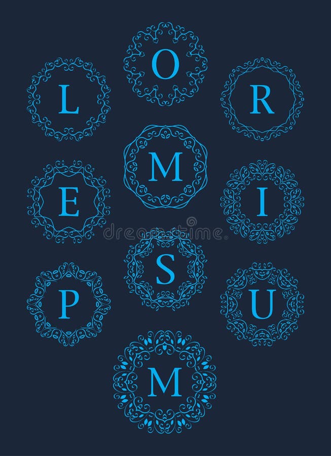 Monogram Logos Vector Set Graphic Design Stock Vector - Illustration of ...