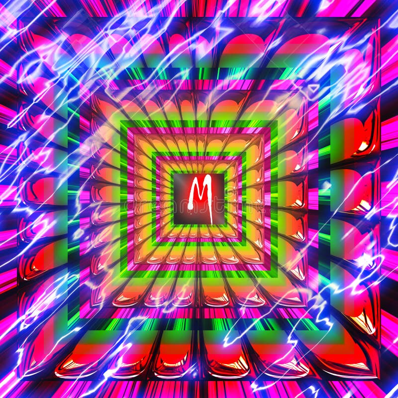 Monogram M electric storm stock illustration. Illustration of logo ...