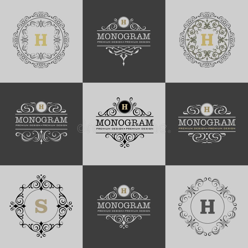 Monogram stock vector. Illustration of style, vintage - 260192008