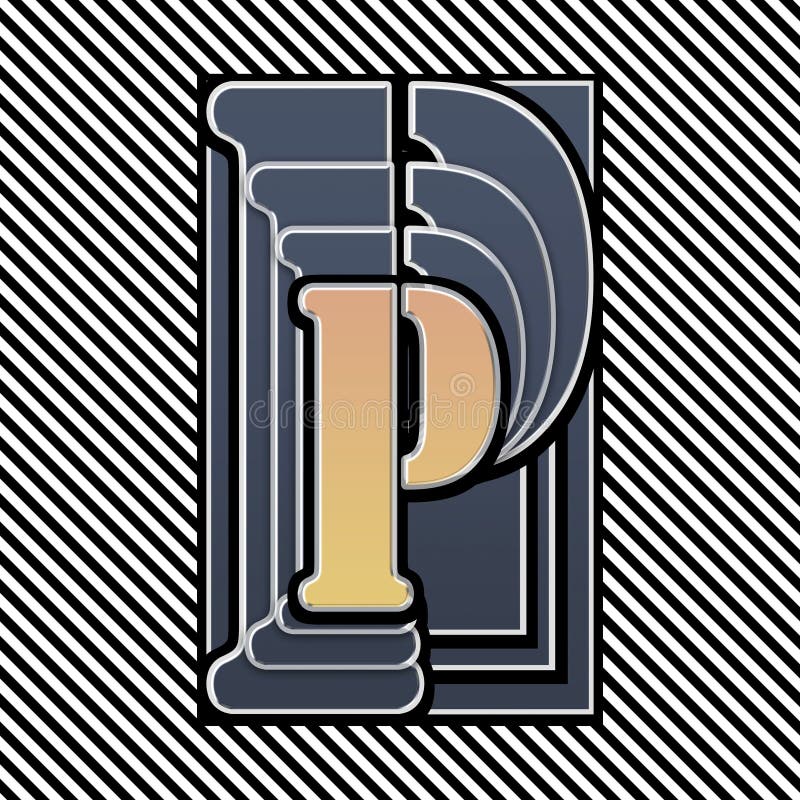 Monogram P stencilled stock illustration. Illustration of emblem ...