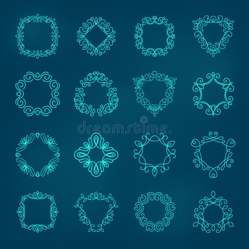 Monogram Set Illustration stock vector. Illustration of contour - 209544796
