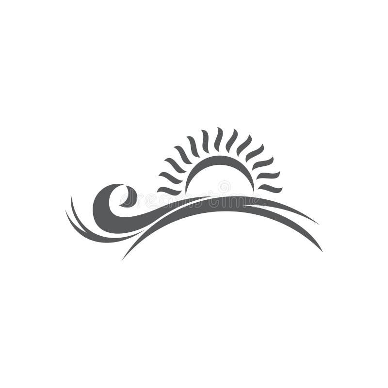 Monogram Sun Waves Horizon Symbol Logo Vector Stock Vector ...