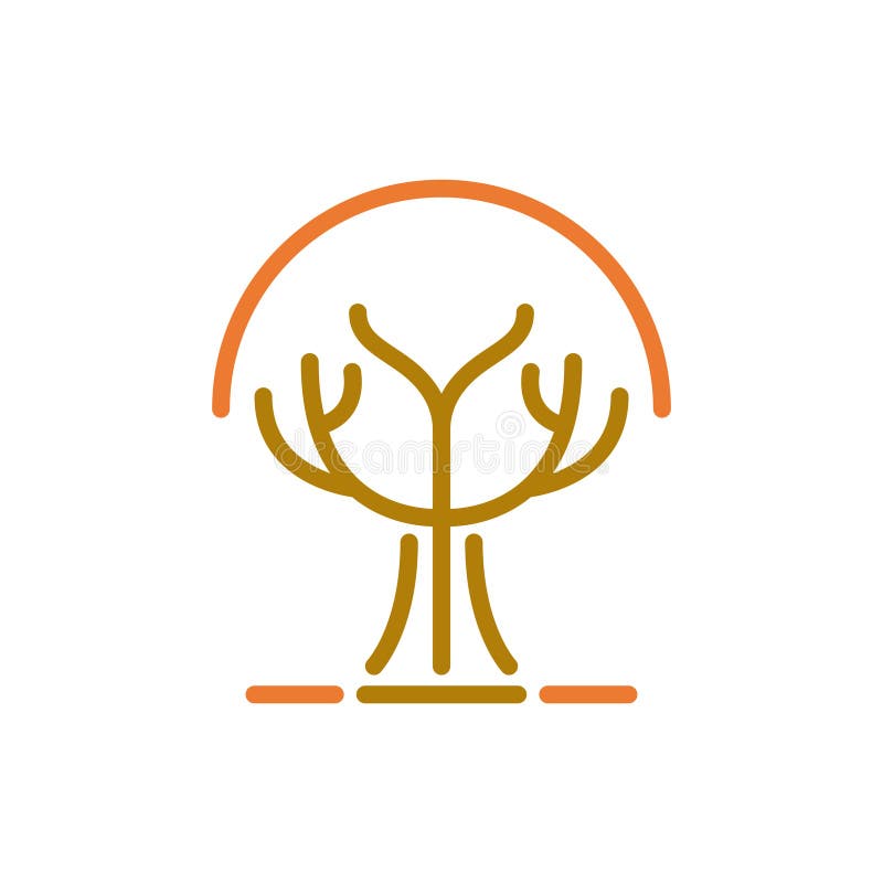 Monogram Tree Cup Logo Template Icon Stock Vector - Illustration of ...