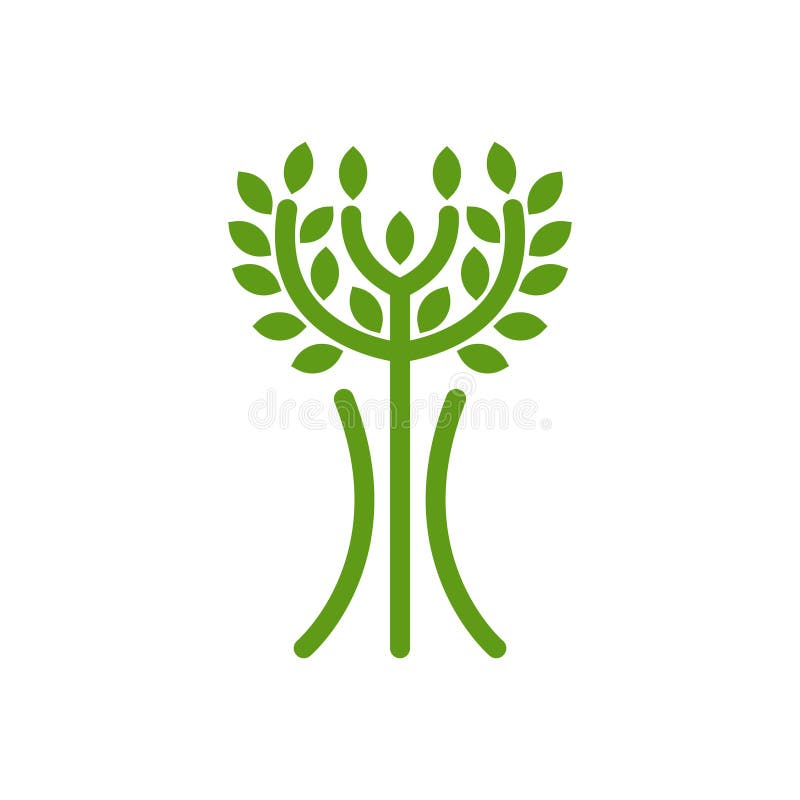 Monogram Tree Logo Template Icon Stock Vector - Illustration of wood ...