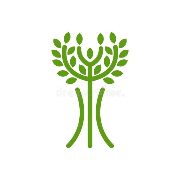 Monogram Tree Logo Template Icon Stock Vector - Illustration of wood ...