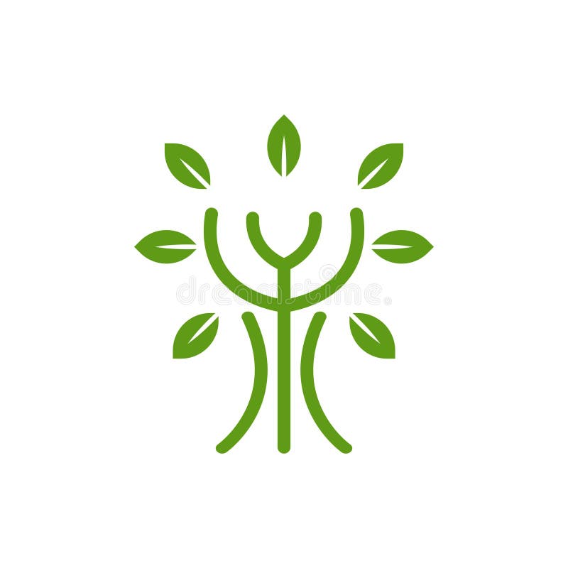 Monogram Tree Logo Template Icon Stock Vector - Illustration of ...
