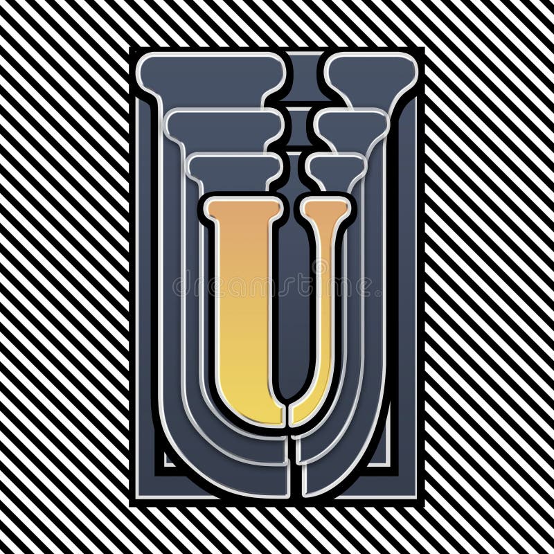 Monogram U stencilled stock illustration. Illustration of uppercase ...