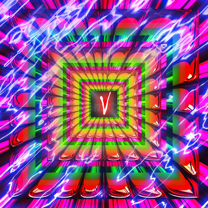 Monogram V electric storm stock illustration. Illustration of letter ...