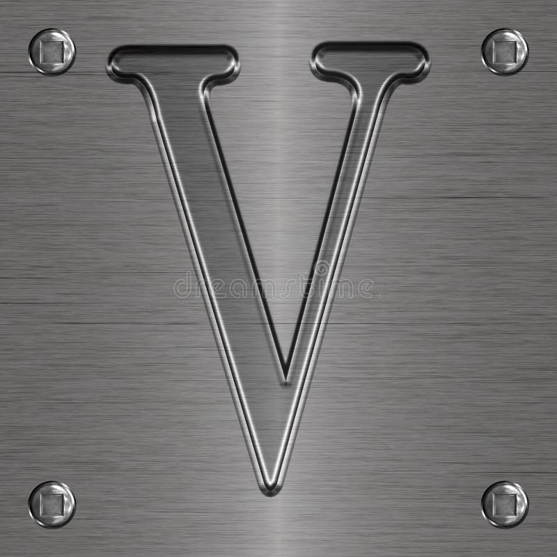 Monogram V Embossed Alu Style Stock Illustration - Illustration of caps ...
