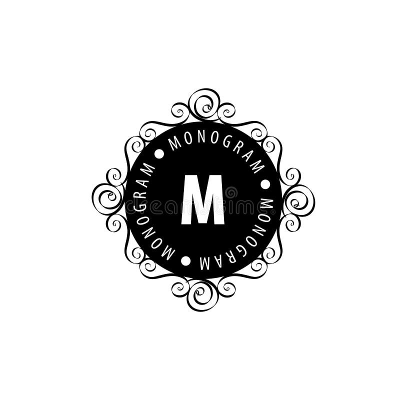 Monogram vector in frame stock vector. Illustration of elegance - 126376866