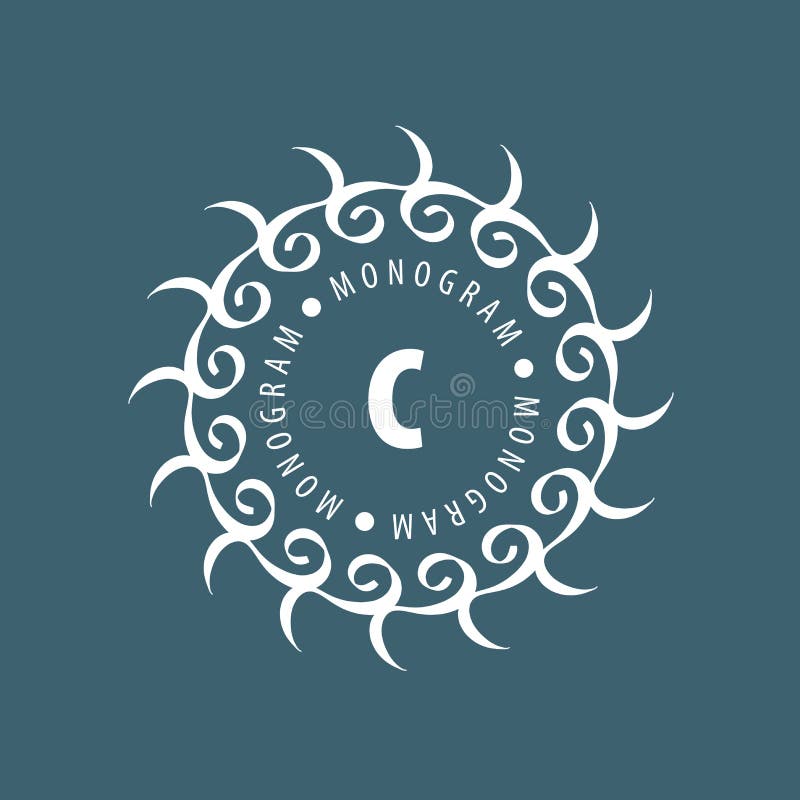 Monogram vector in frame stock vector. Illustration of invitation ...