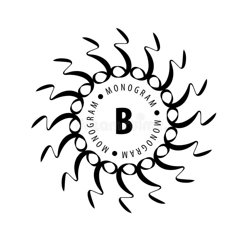 Monogram vector in frame stock vector. Illustration of border - 126376900