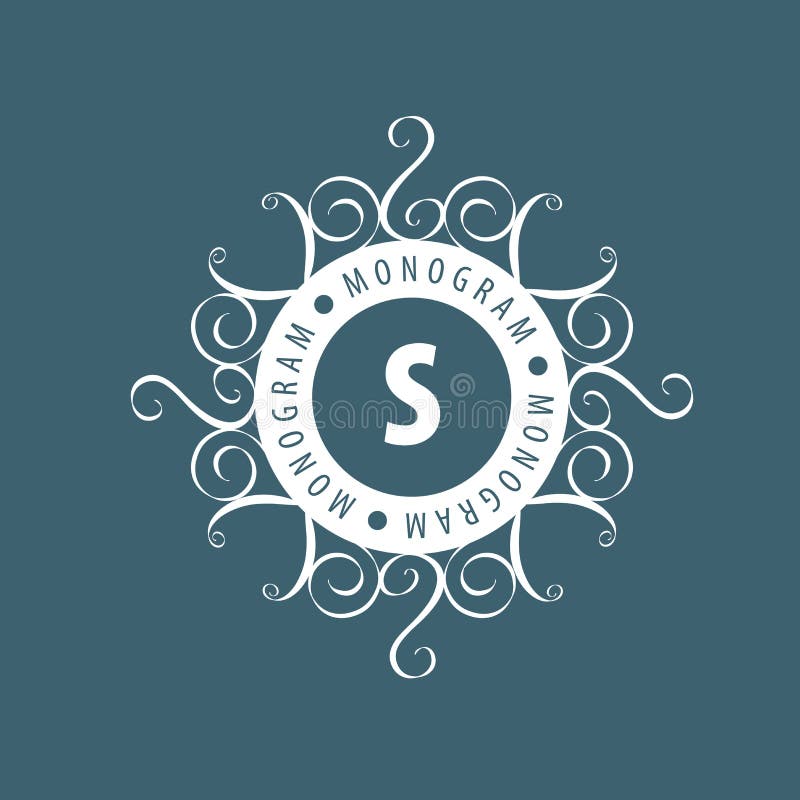 Monogram vector in frame stock vector. Illustration of elegance - 126376815