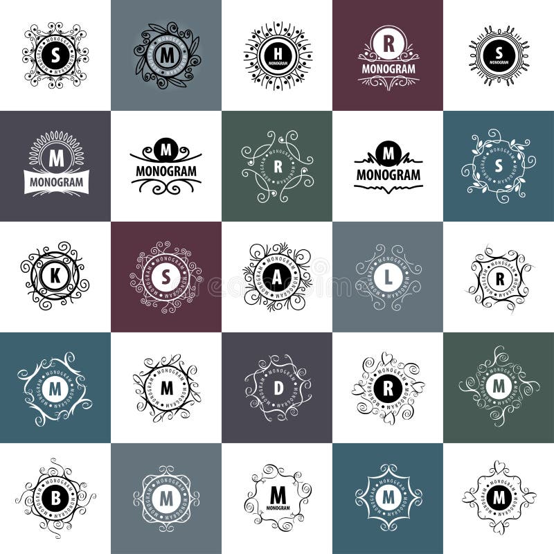 Monogram vector in frame stock vector. Illustration of minimal - 74122620