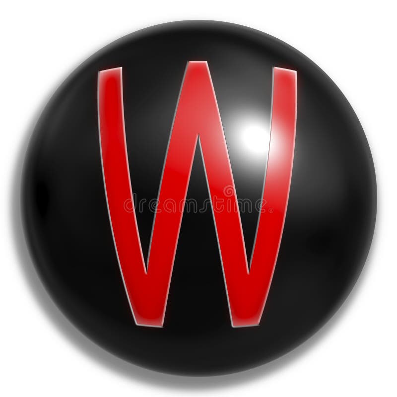 Monogram W Black Ball Stock Illustrations – 3 Monogram W Black Ball ...