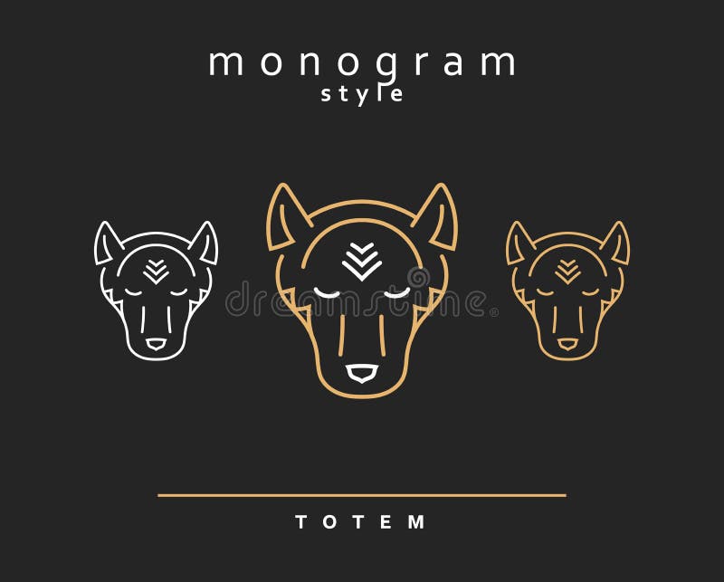 Monogram Wolf Stock Illustrations – 273 Monogram Wolf Stock ...
