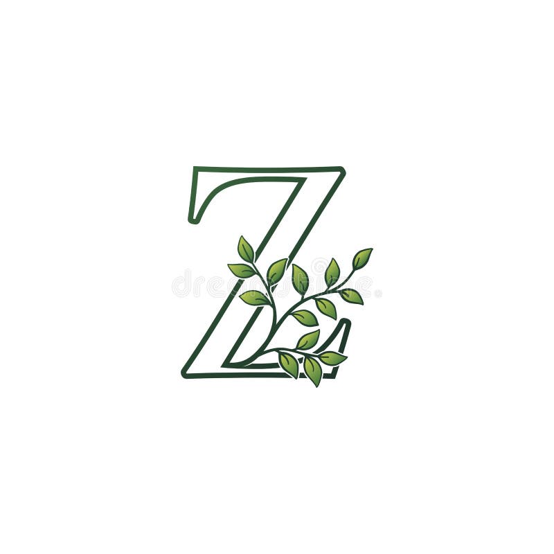 Monogram Z Letter Logo Concept Green Nature Green Leaf Vector Design ...