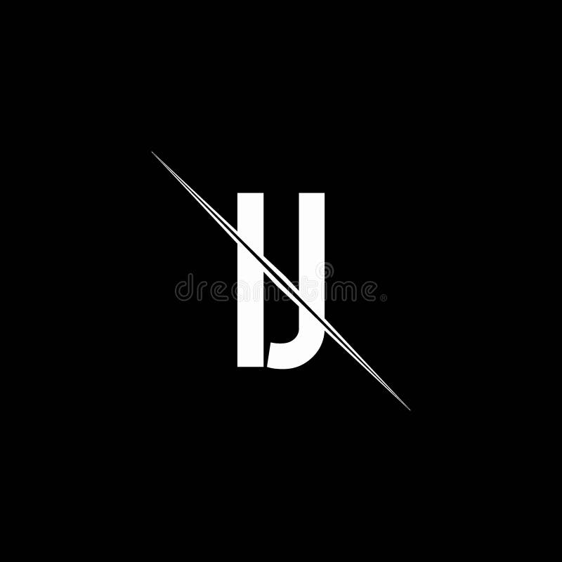 Monograma Do Logotipo Ij Com Modelo De Design De Estilo De Barra ...