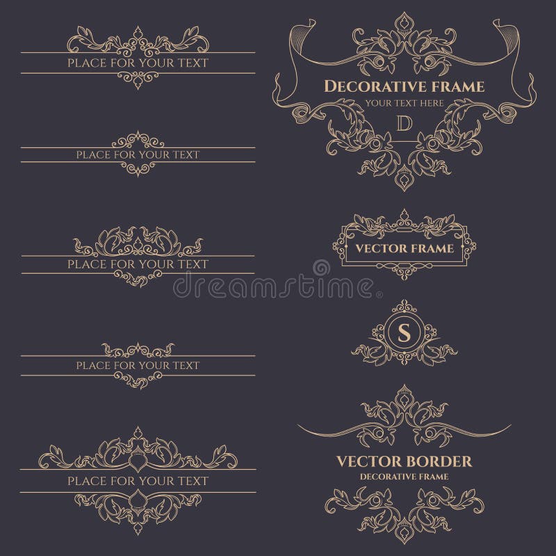 Monogramas, Fronteras Y Marcos Clásicos Ilustración del Vector ...