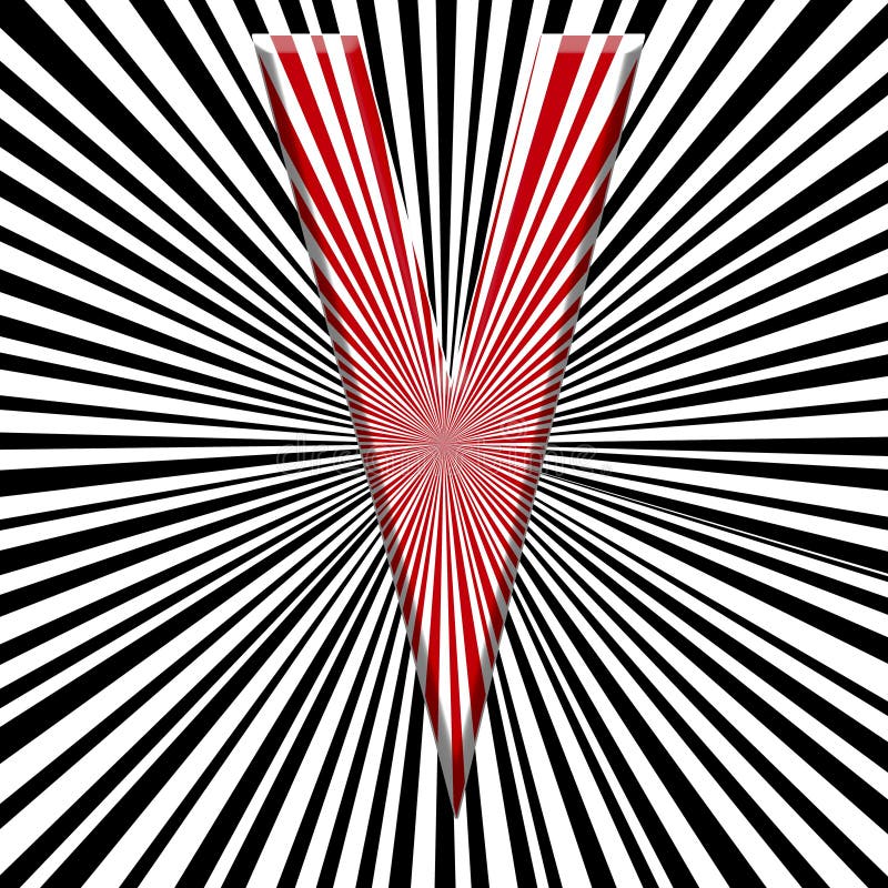 Monogramm V with rays stock illustration. Illustration of arts - 225661820