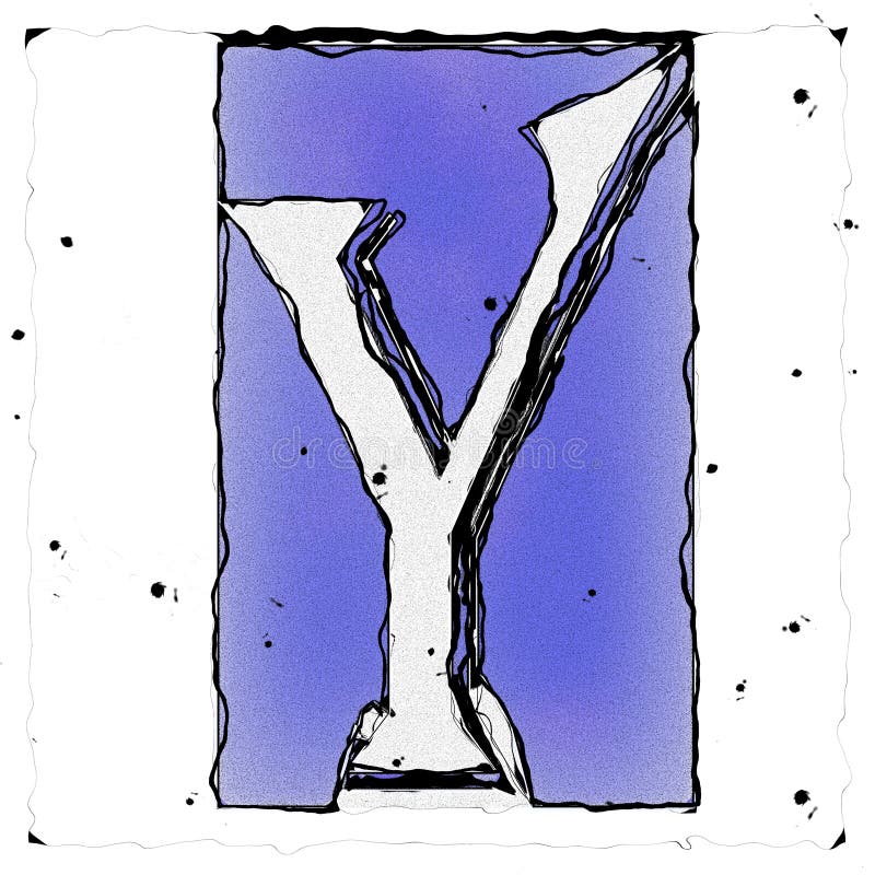 Monogramm Y draft and draw stock illustration. Illustration of artistic ...