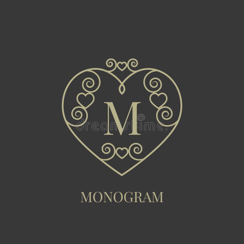 Monogramme de coeur illustration de vecteur. Illustration du drapeau ...