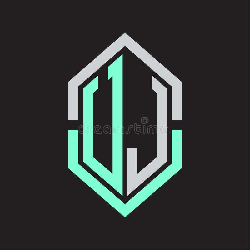 Monogramme Du Logo Uj Avec Forme Hexagonale Et Style De Tranche De ...