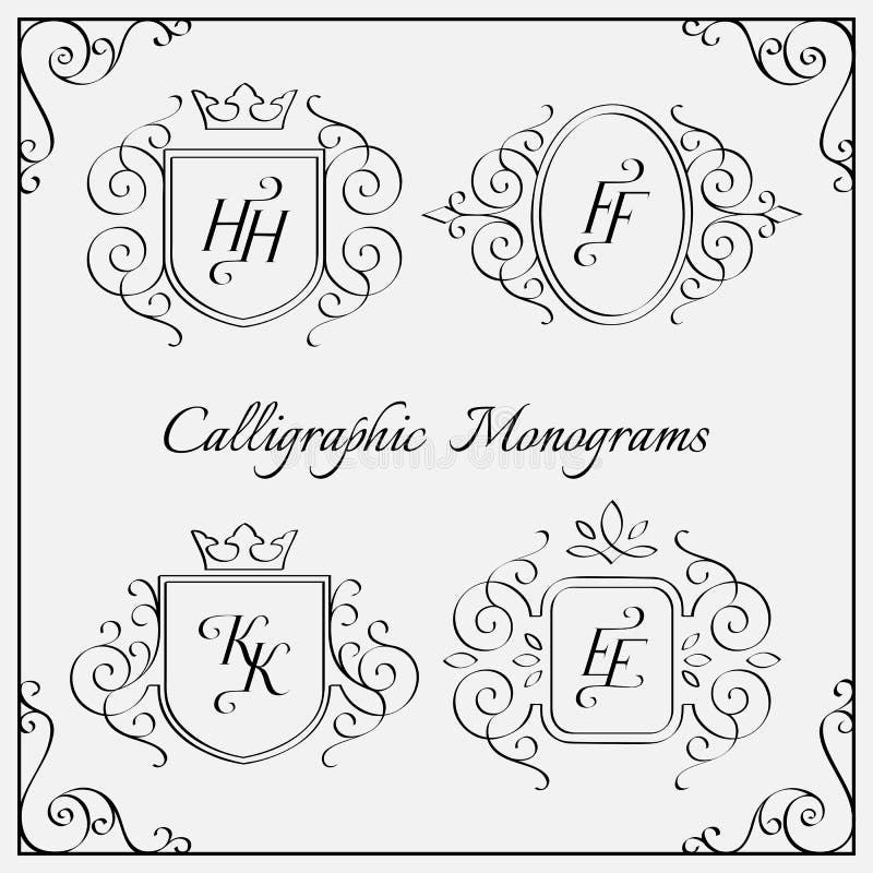 Monograms set stock vector. Illustration of decoration - 77801571