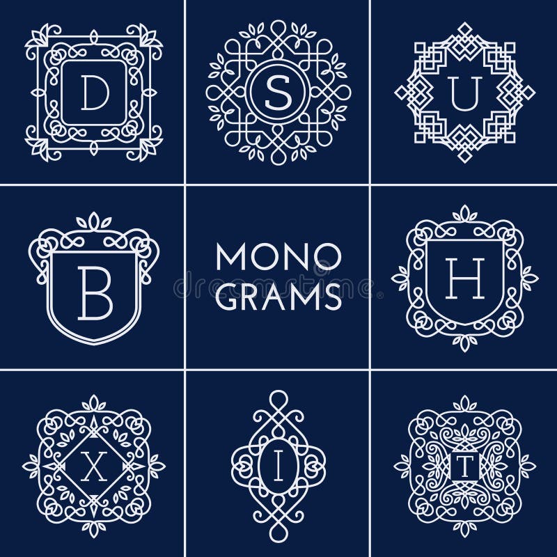Monograms set stock vector. Illustration of linear, feminine - 71804185